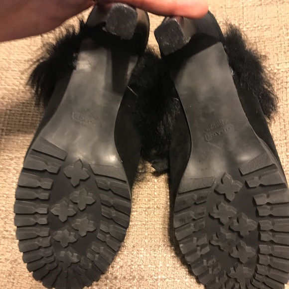Coach | Shoes | Coach Furry Suede Lacefront Mules | Poshmark